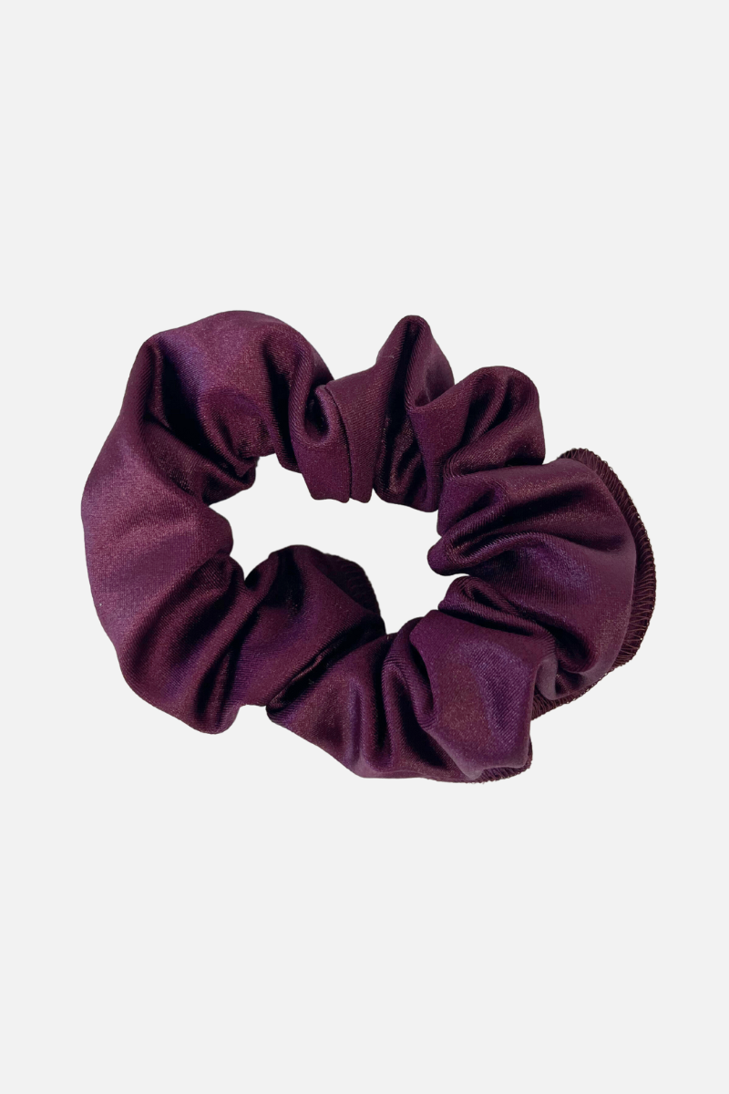 Plum Wetlook Lycra Scrunchie – Quatro Gymnastics